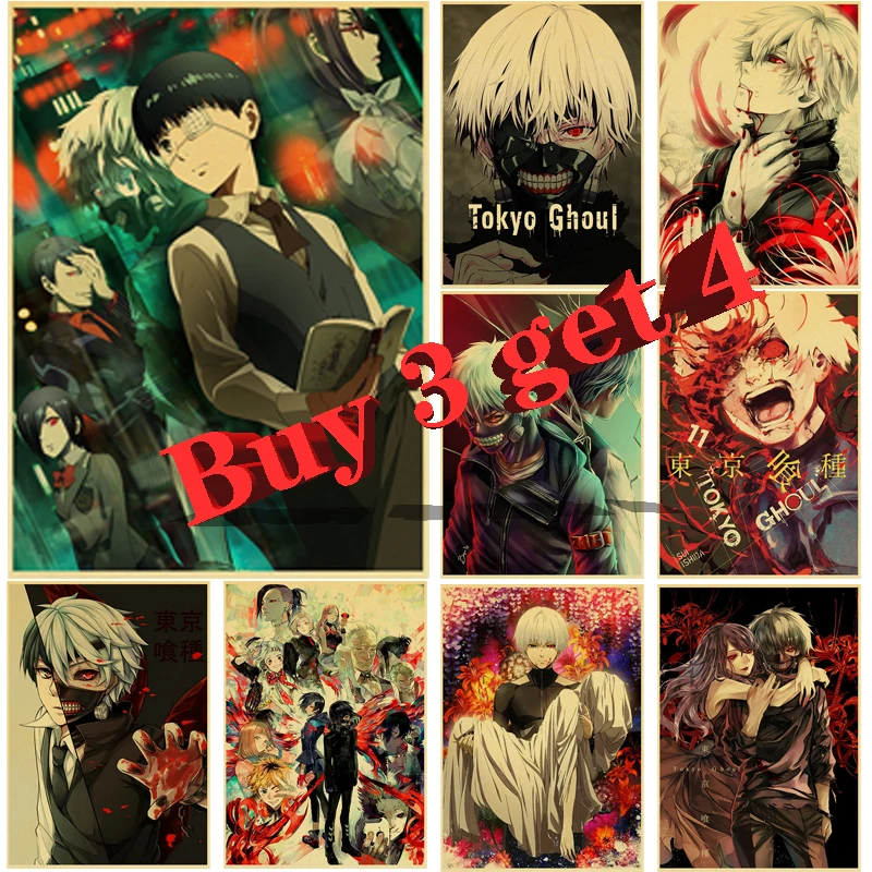 The-latest-fashion-anime-Tokyo-Ghoul-Anime-Posters-Kraft-Paper-Prints ...