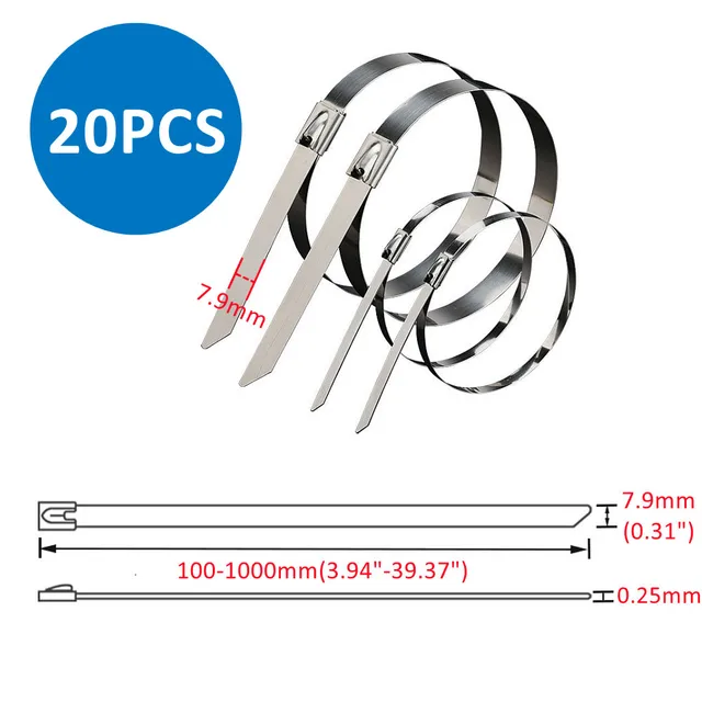 Bridas de Cable de Metal de acero inoxidable, envoltura de escape ...