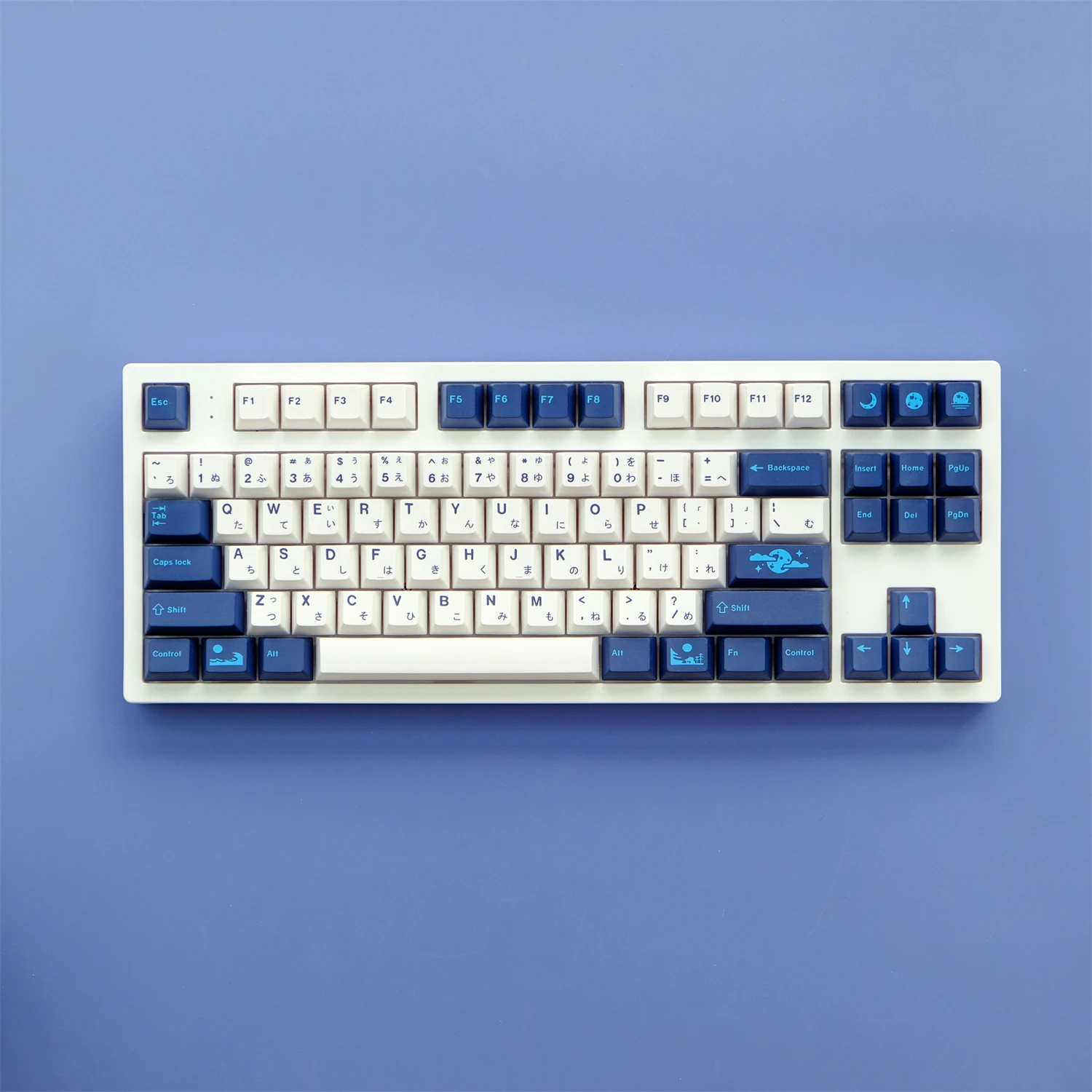 Gmk Blue Moon 129 Keys/set Pbt Keycaps Dye-sub Simple Blue White Cherry ...