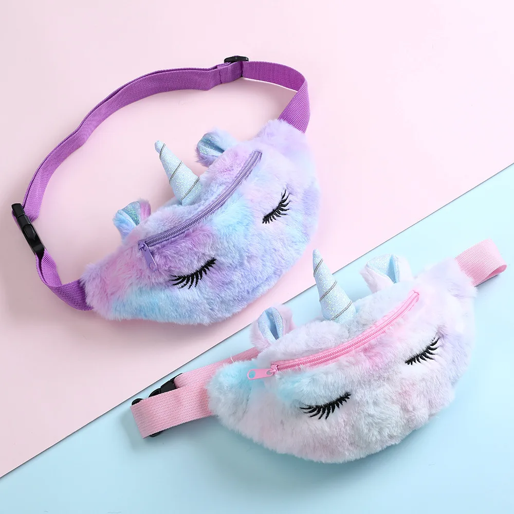 New-Cute-Cartoon-Unicorn-Fanny-Pack-Children-s-Fashion-Girl-Plush-Waist ...