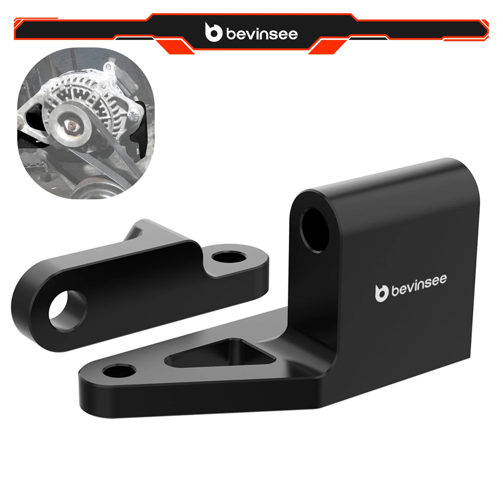 BEVINSEE 4.0L Alternator Relocation Bracket Kit for Jeep XJ Wrangler ...