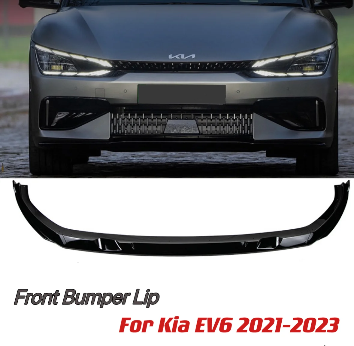 For-Kia-EV6-2021-2022-2023-Front-Bumper-Lip-Front-Lips-Spoiler-Splitter ...