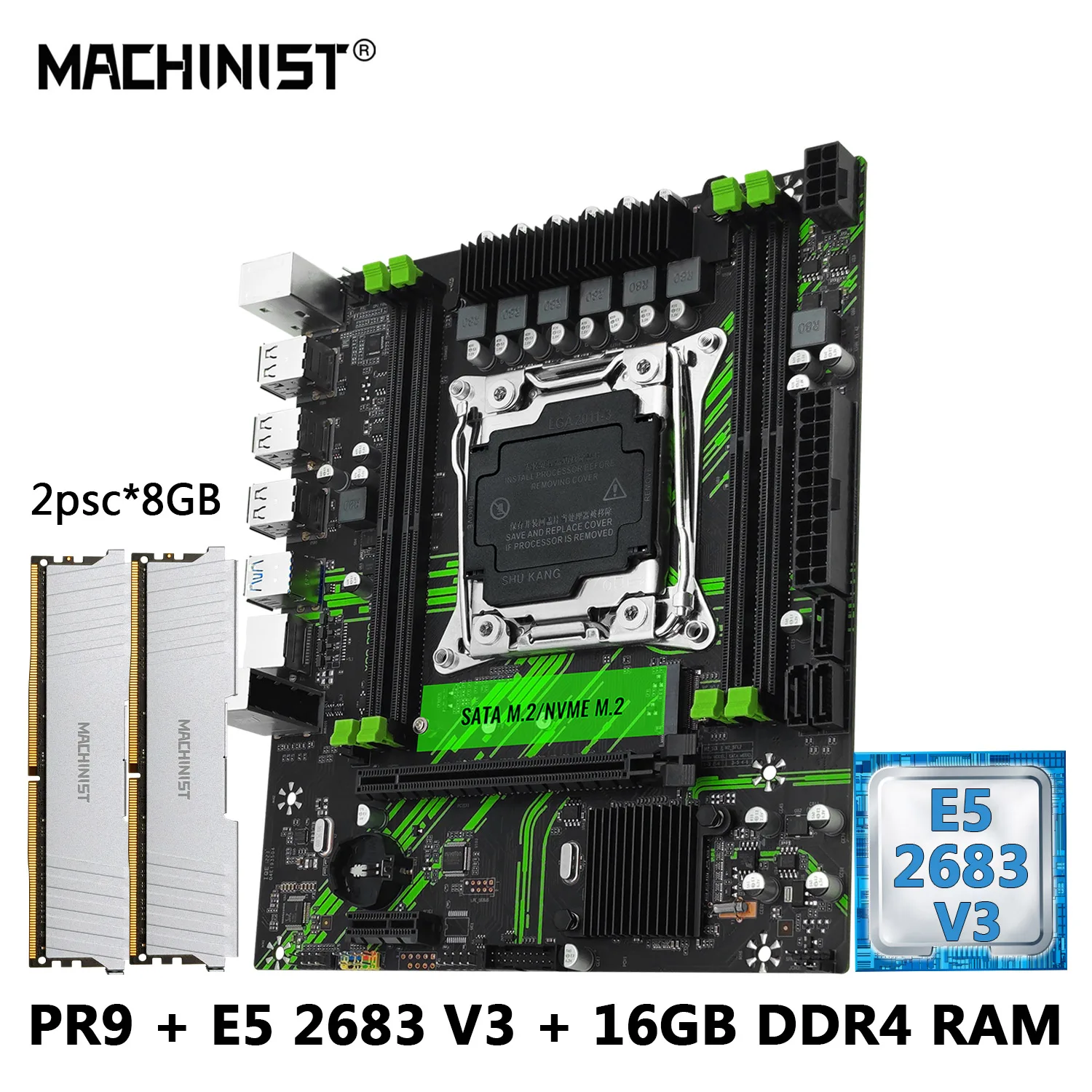 Machinist X99 Motherboard Combo Set Lga 2011 3 E5 2683 V3 Kit Xeon Cpu