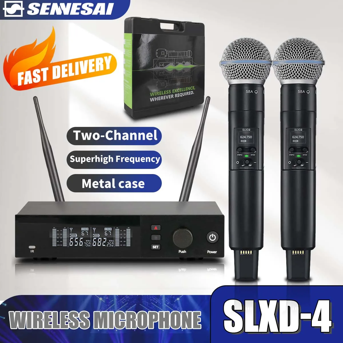 Top-Quality-SLXD4-Professional-Dual-Wireless-Microphone-Stage ...