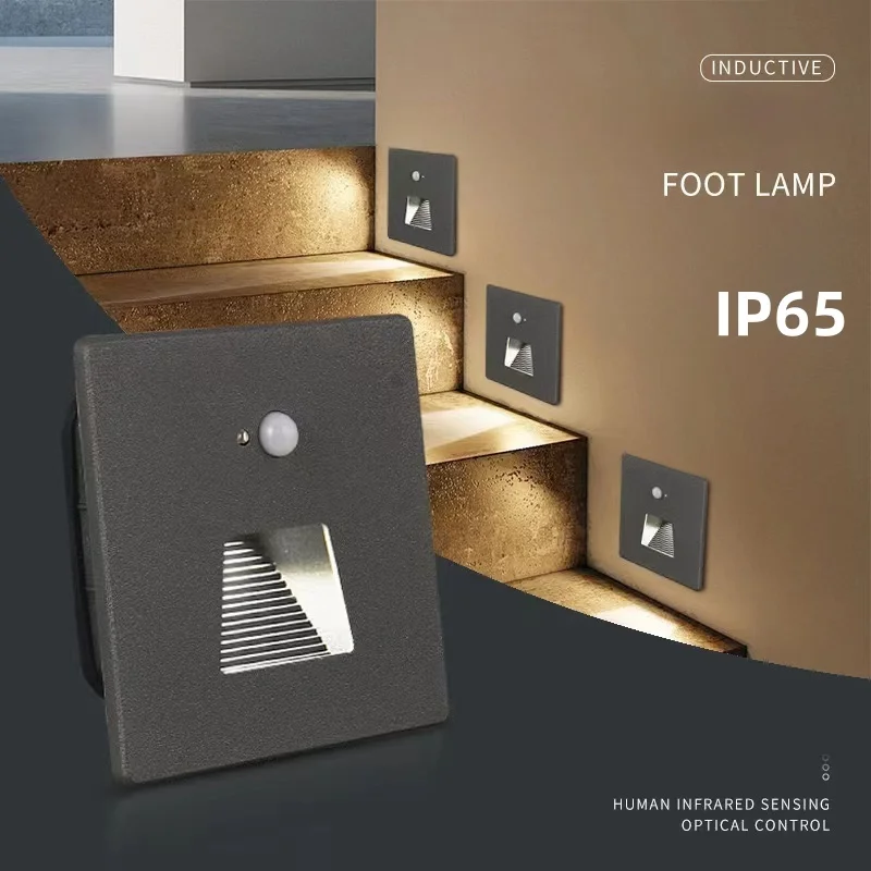 Aluminium-3W-PIR-Sensor-Step-Light-AC220V-110V-Waterproof-Footlight ...