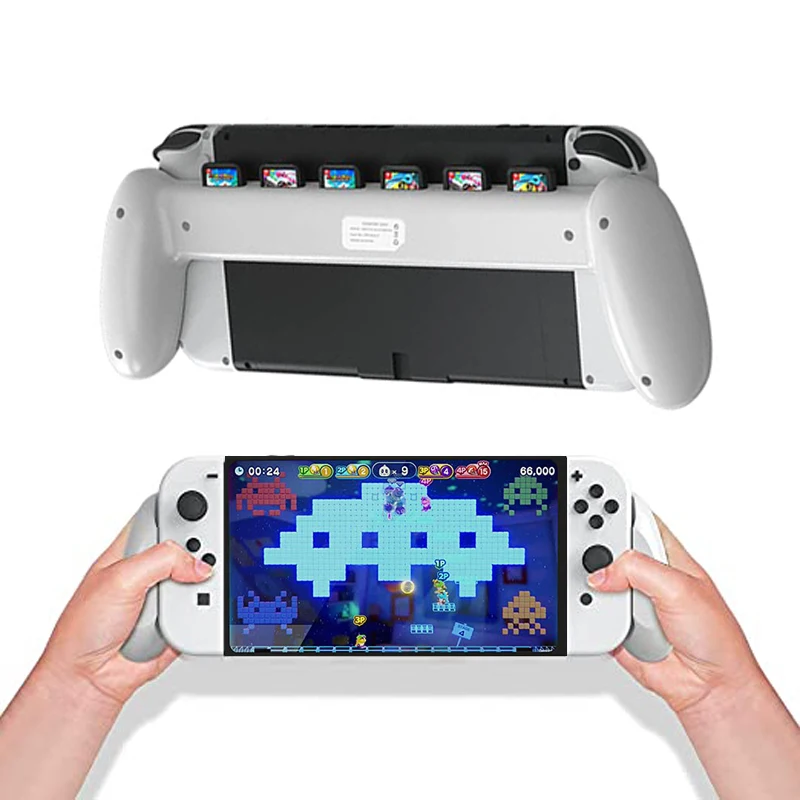 New-Hand-Grip-Stand-Holder-for-Nintendo-Switch-OlED-with-Six-Game-Card ...