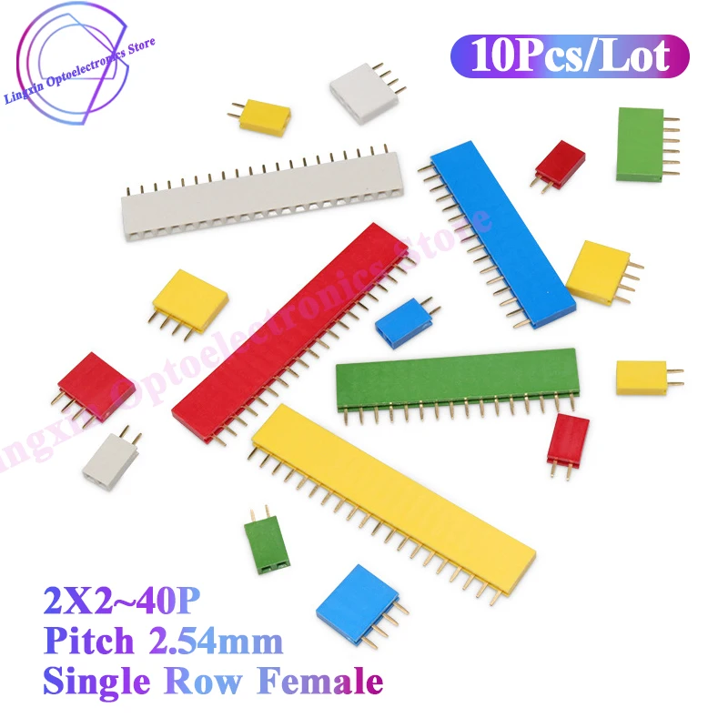 10pcs-2-54mm-Single-Row-Female-PCB-Board-Pin-Header-Connector-Strip ...