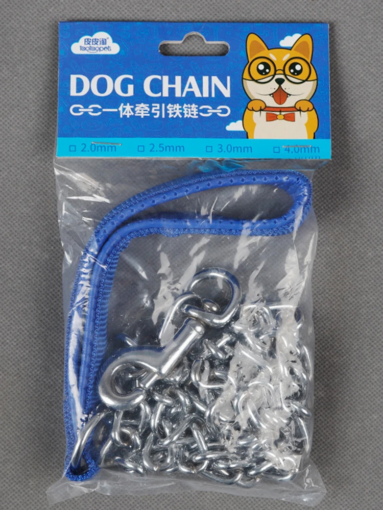 Twisted-chrome-plated-dog-chain-traction-belt-with-foam-handle-foam ...