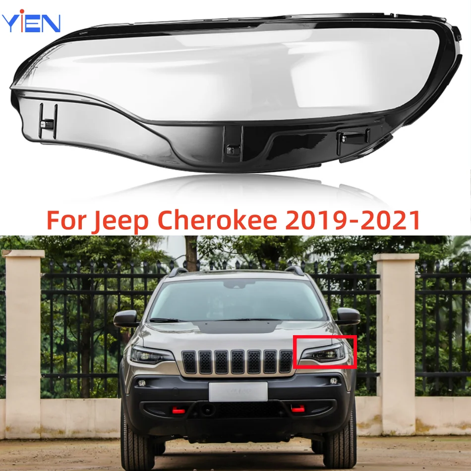 For Jeep Cherokee 2019 2020 2021 Car Front Lamp Glass Replace The ...