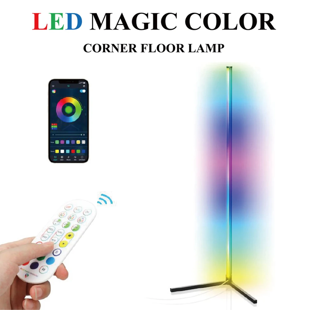 밝기 조절 코너 플로어 램프 160cm 스탠드 투야 스마트 Rgb Led 무드 조명 침실 북유럽 가정 장식 인테리어 조명