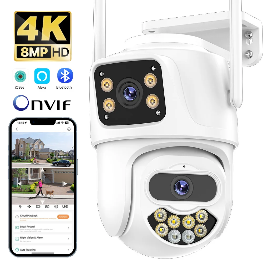 Outdoor-WiFi-Waterproof-8MP-4K-PTZ-HD-Dual-Lens-Camera-2K-4MP-Auto ...