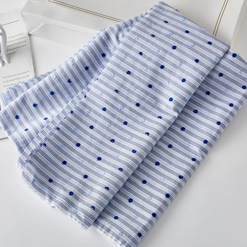 Ins Style Striped Jacquard Cut Cotton Fabric Shirt Dress Children's ...