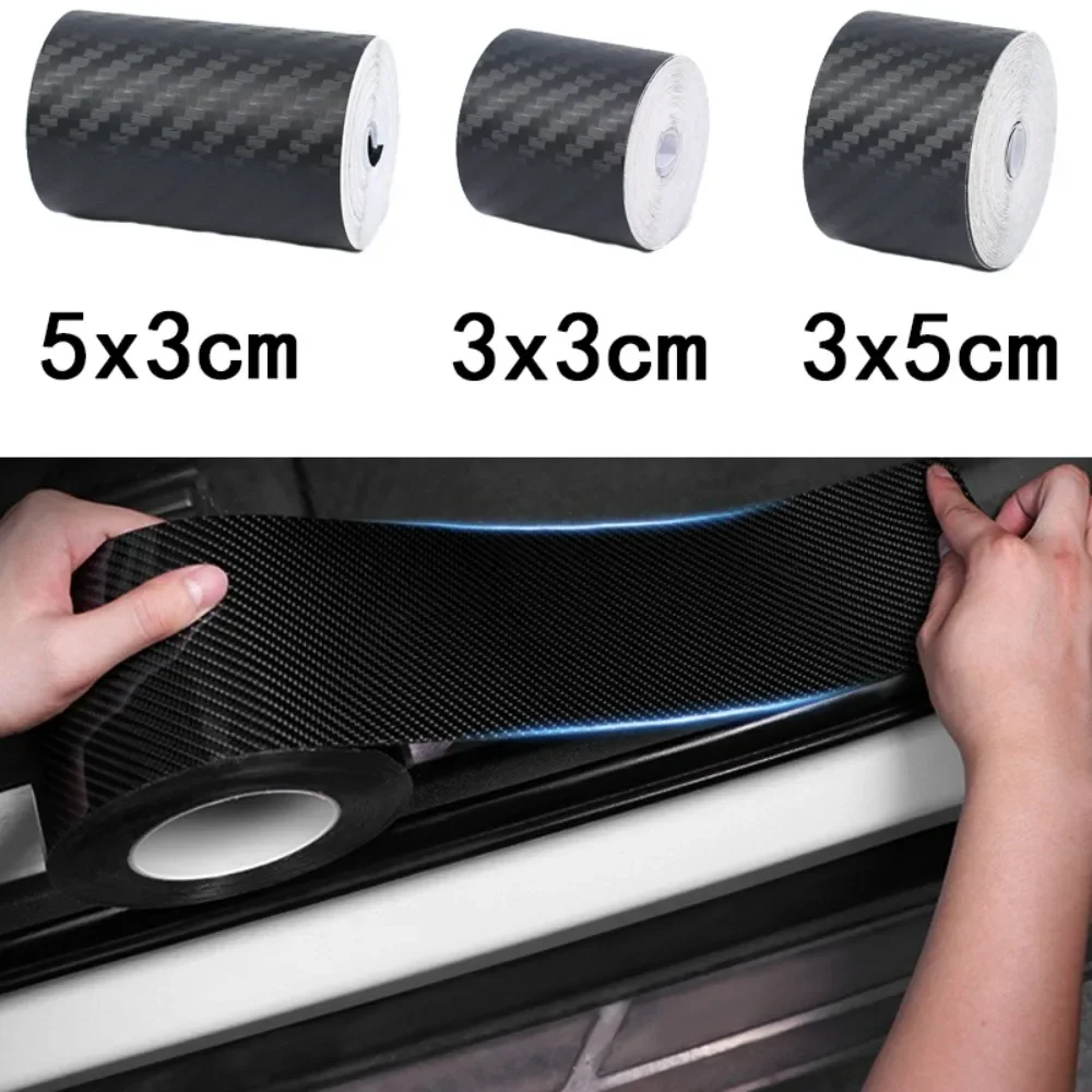Carbon-Fiber-Car-Sticker-Anti-Stepping-Waterproof-Decorative-Strip ...