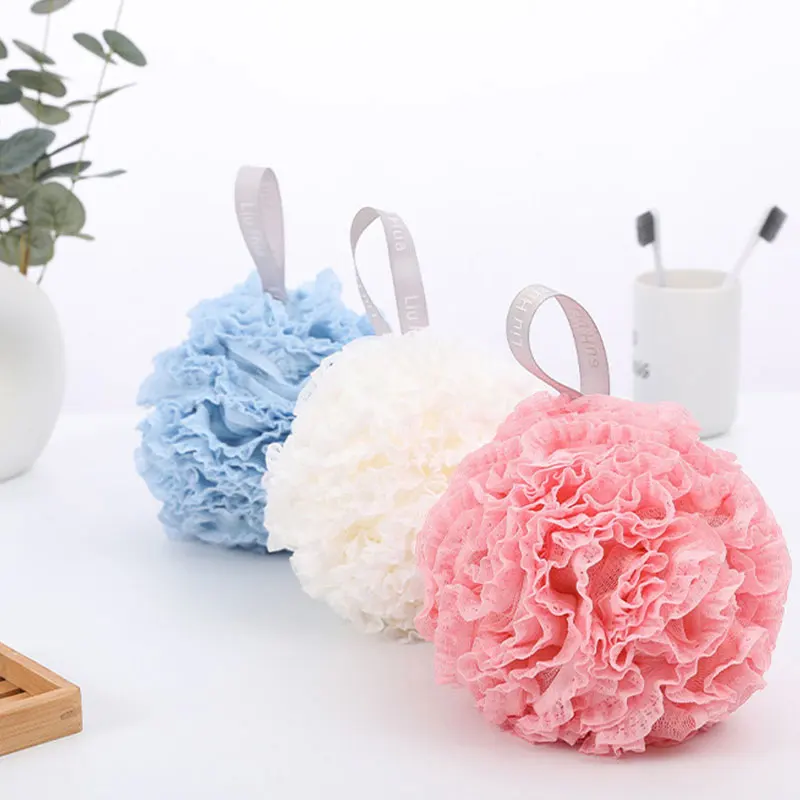 Soft-Bath-Scrub-Bath-Ball-Body-Clean-Bath-Puff-Bathroom-Supplies-Flower ...