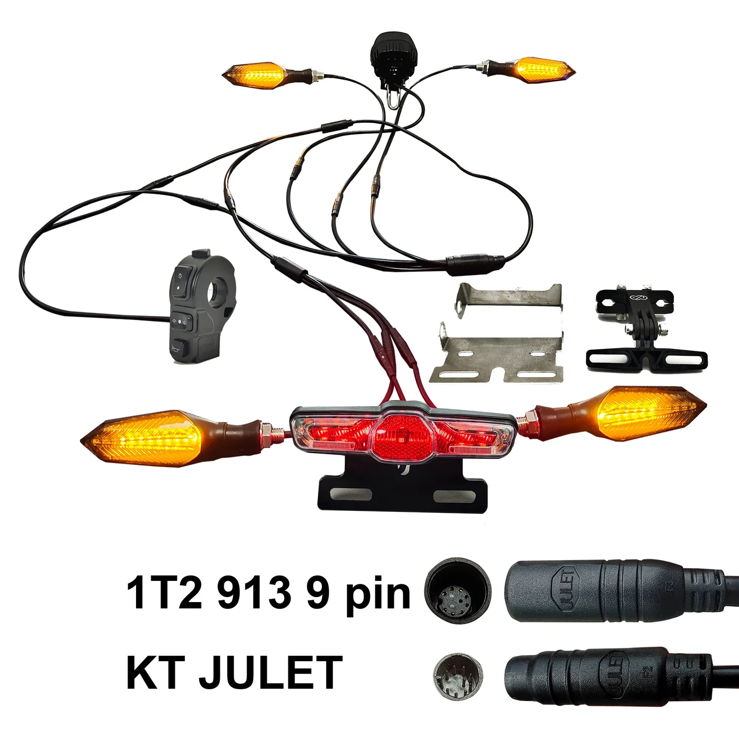 EBKE-Electric-Bicycle-Tricycle-Waterproof-Cable-Light-Kit-Front-Rear-Flashing-Dynamic-Turn ...