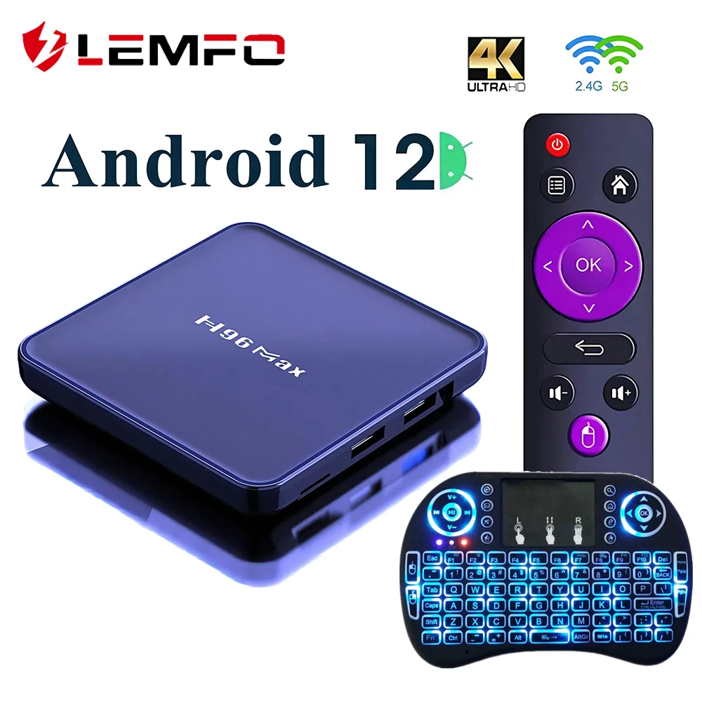 Tv Box Android 12 Rk3318 Quad Core H96 Max V12 Pk V11 Mediaspeler 4K ...