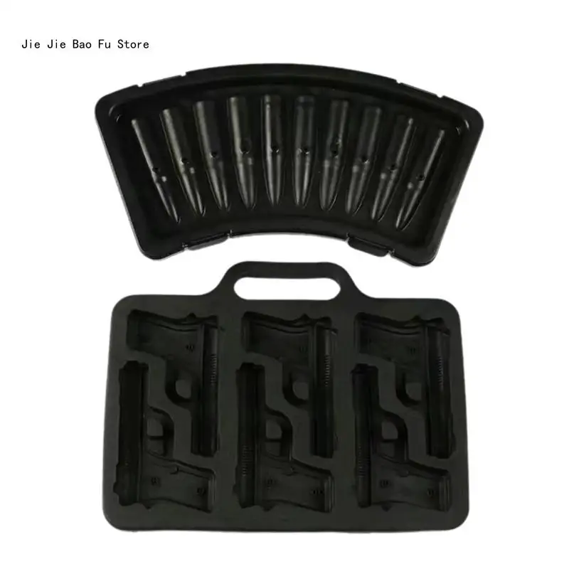 E8BD-SiIicone-Ice-Cube-Maker-Handgun-Slug-Shaped-Ice-Cube-Moulds-DIY ...