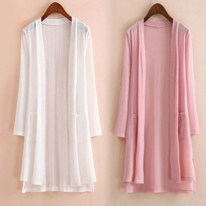 Spring-Summer-Women-Cardigan-Long-Sleeve-Midi-Long-Female-Cardigans ...