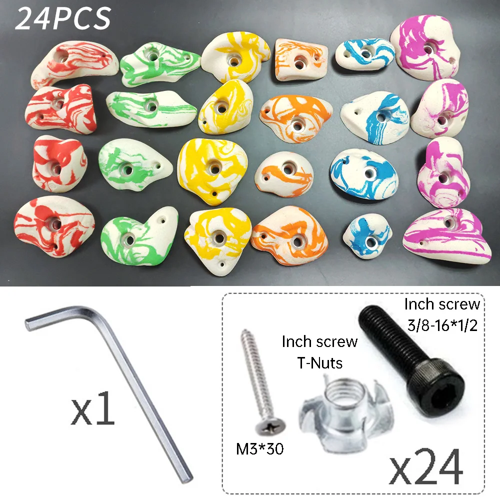 Kids-Climbing-Rock-24pcs-Professional-Climbing-Wall-accessories-Home ...