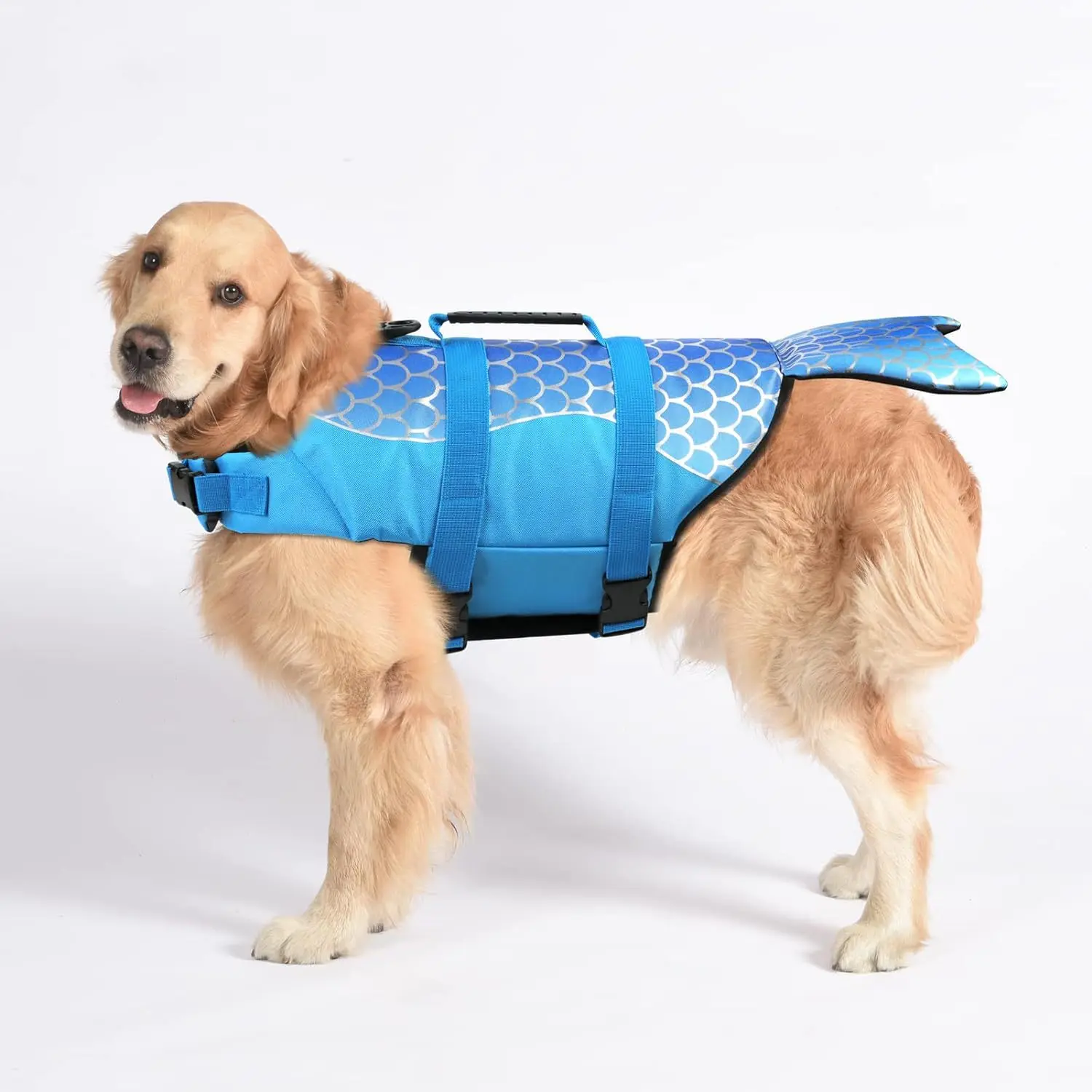 Dog-Life-Jacket-Reflective-Adjustable-with-Handle-Dogs-Swimwear-Safety ...