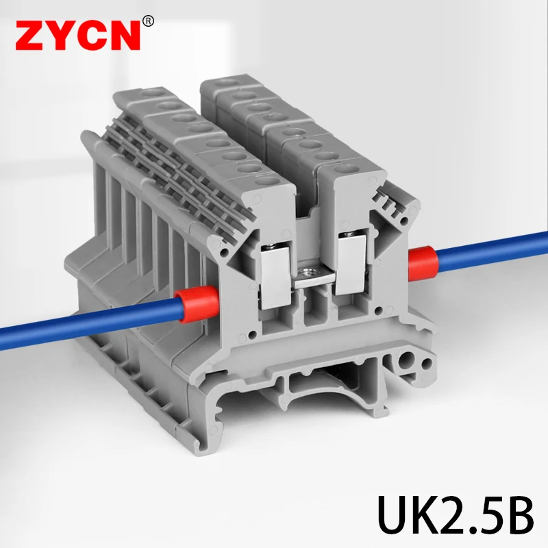 10Pcs Din Rail Terminal Block UK-2.5B Wire Electrical Conductor ...