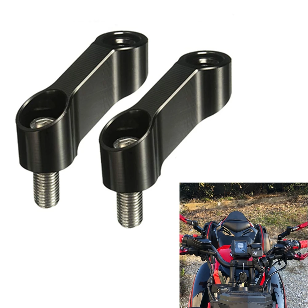 Motorcycle Rearview Mirrors Extension Riser Extend Adapter Mirror ...