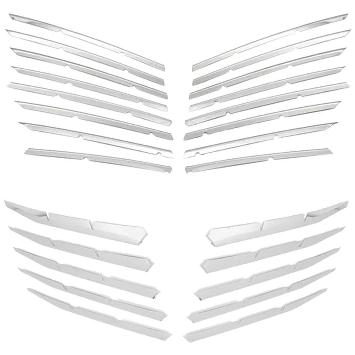 X-T Stainless Steel Car Front Bumper Top + Lower Grille Trim ...