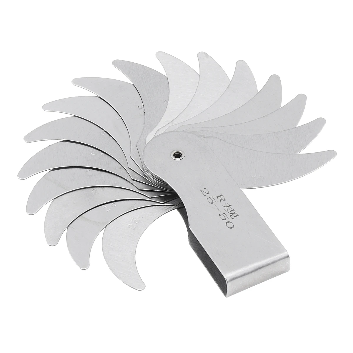 R25 - 50 16 Blade Stainless Steel Radius Gauge Metal R Gauge for ...