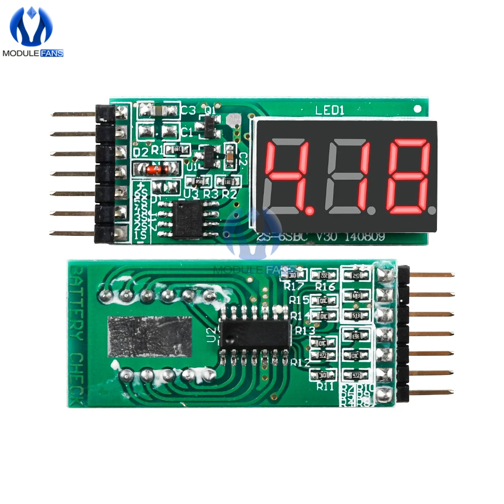 2-6s Rc Digital Led Voltage Lipo Battery Meter Tester Indicator 2-6 ...
