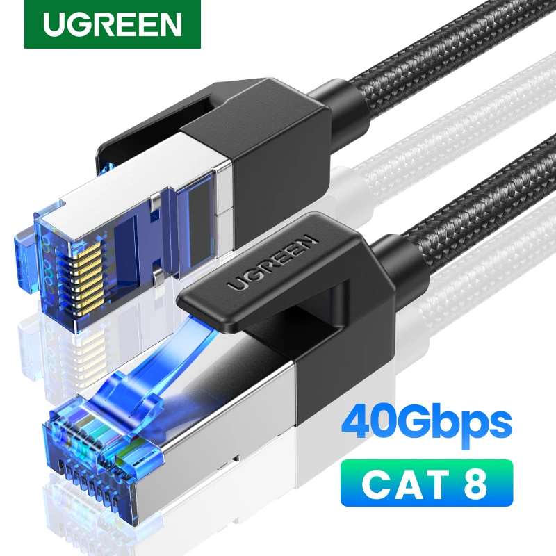 Ugreen cat 8 ethernet cabo cat8 40gbps 2000mhz rede náilon trançado ...