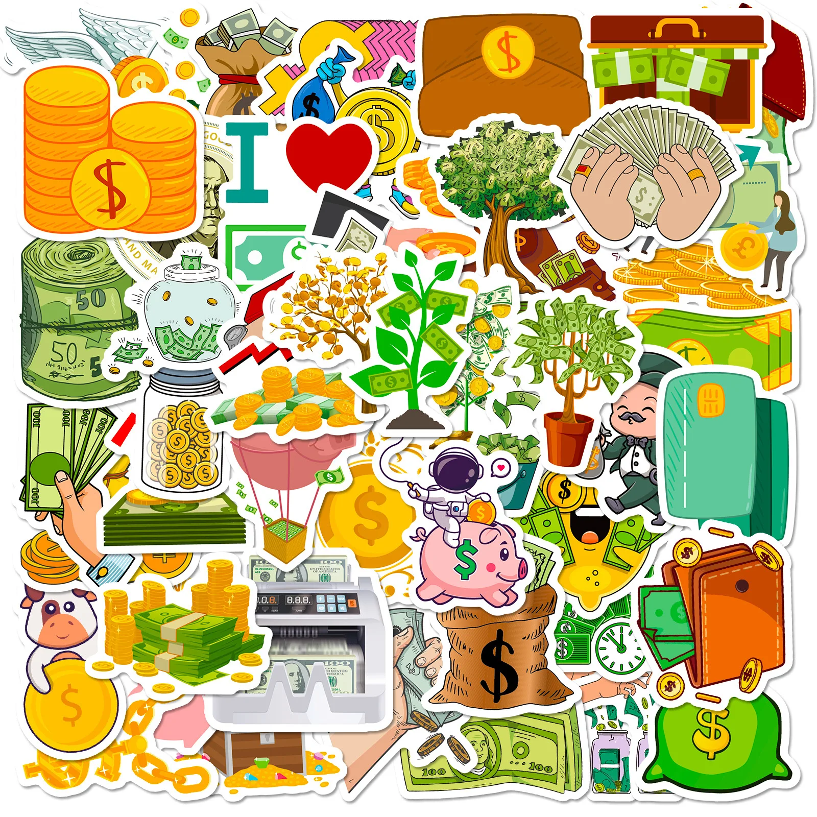 50PCS-Funny-Gold-Coins-Stickers-Gold-Coins-Stickers-Pack-for-Laptop ...