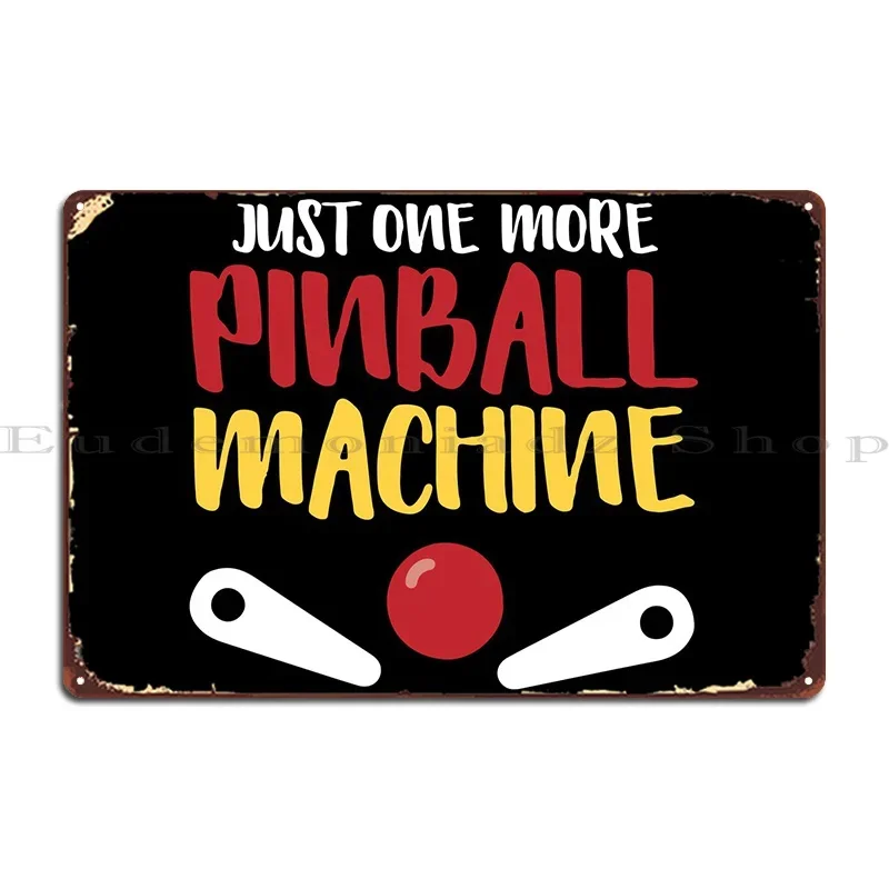 Pinball Machine Arcade Metal Signs Garage Printed Garage Cinema Mural ...