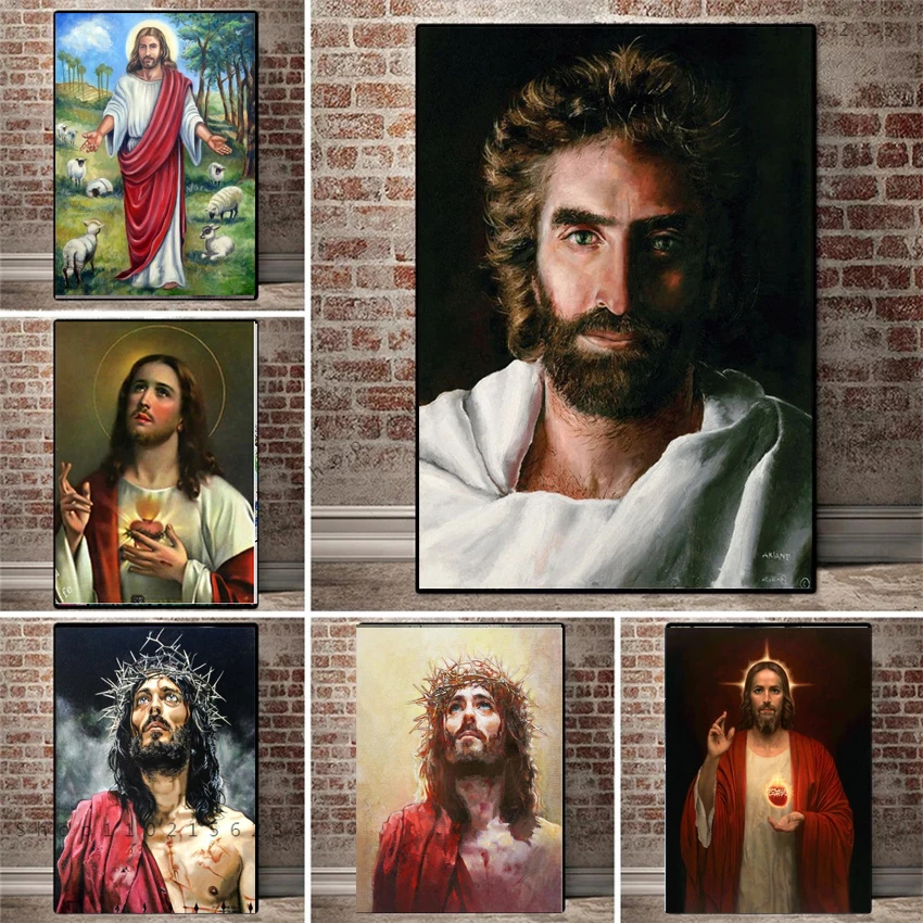 Classical-Christian-Jesus-God-Jesus-Canvas-Paintings-Posters-Wall-Art ...