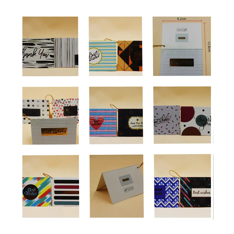 120Pcs-Lot-Thank-You-Card-Good-Luck-Greeting-Card-With-Gold-String ...