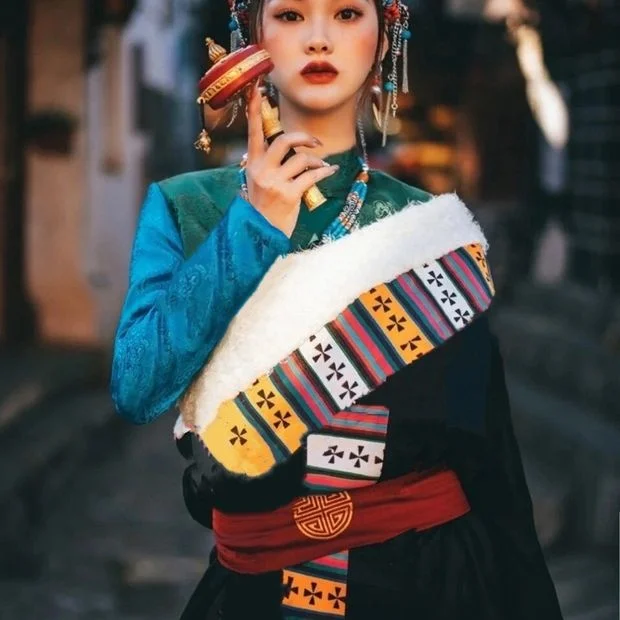 Tibetan Robe Female Summer Spring and Autumn Suit Tibetan Dress Tibetan ...