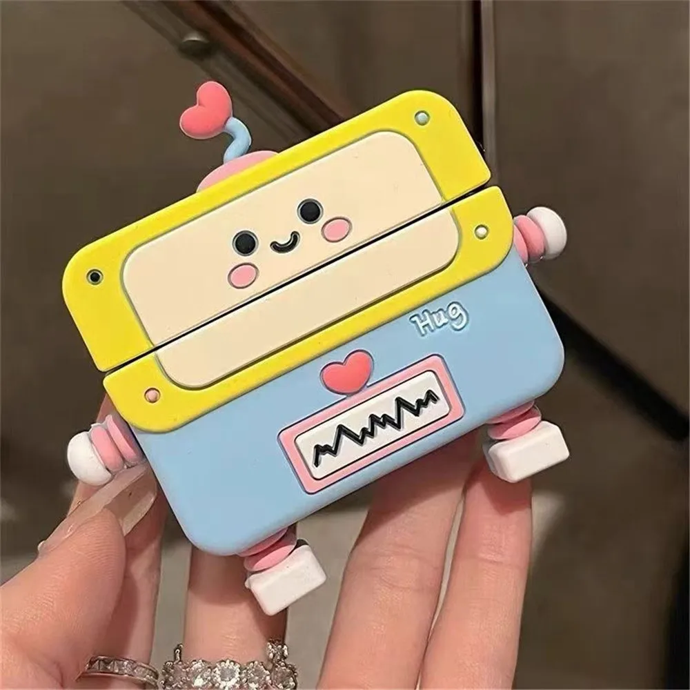 Cartoon-Robot-Silicone-Cover-For-AirPods-1st-2nd-3rd-Pro-2nd-Generation ...