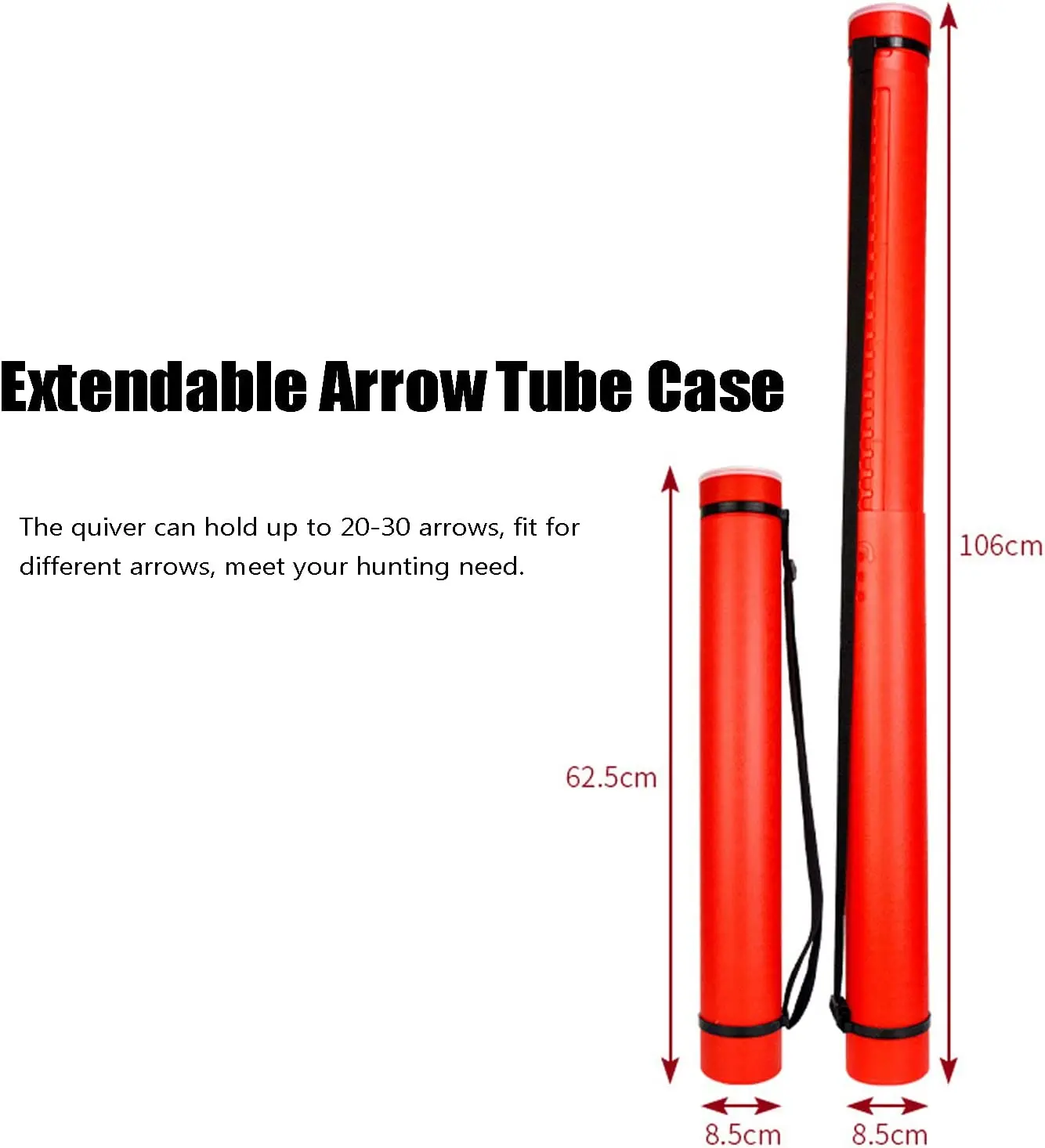 Adjustable Arrow Tube Case with Back Strap Hunting Target Shooting ...