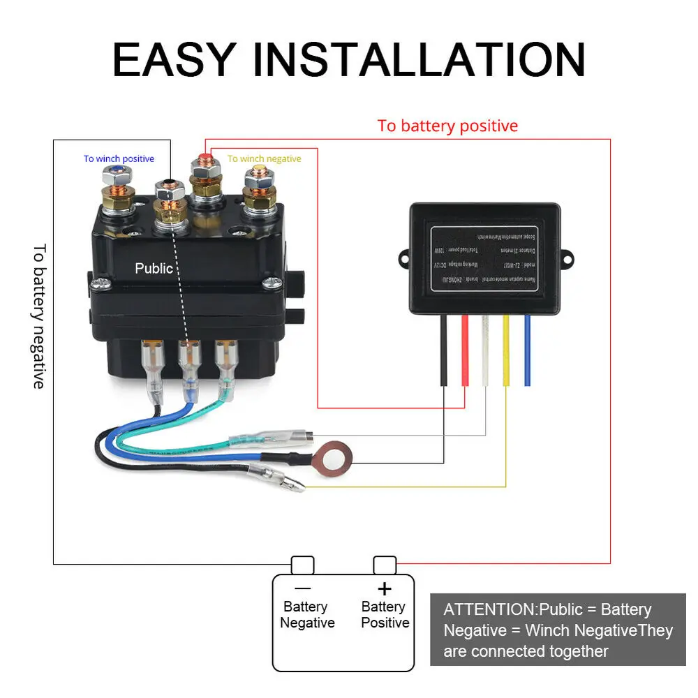 Winch Solenoid 12V 24V With Wireless Remote Control Universal Solenoid ...