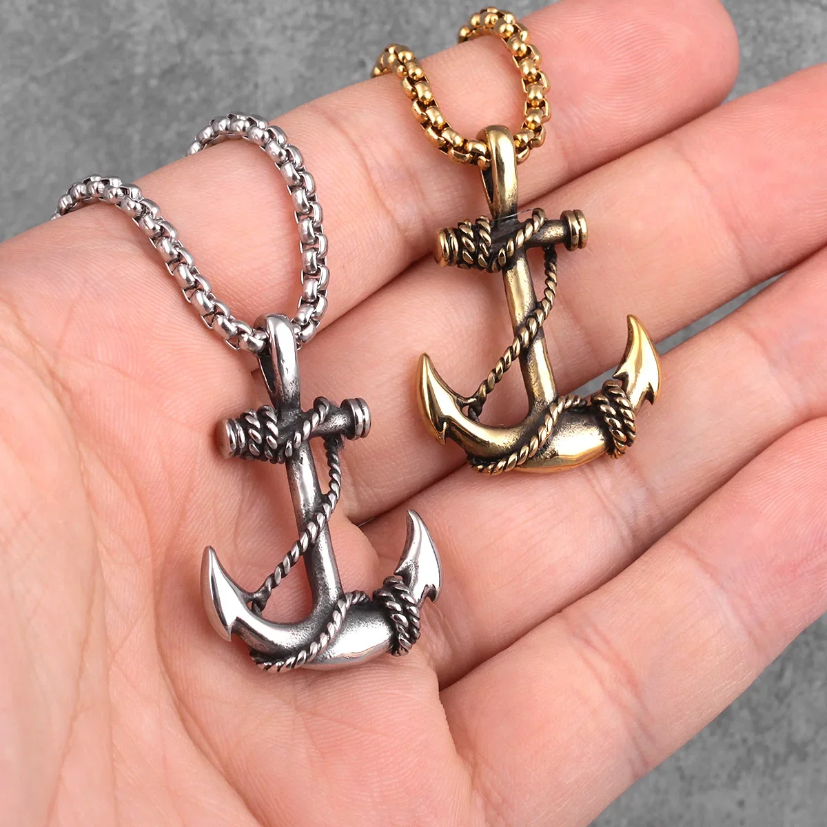 Creative-Sea-Anchor-Sailor-Man-Men-Necklaces-Chain-Pendants-Punk-Rock ...