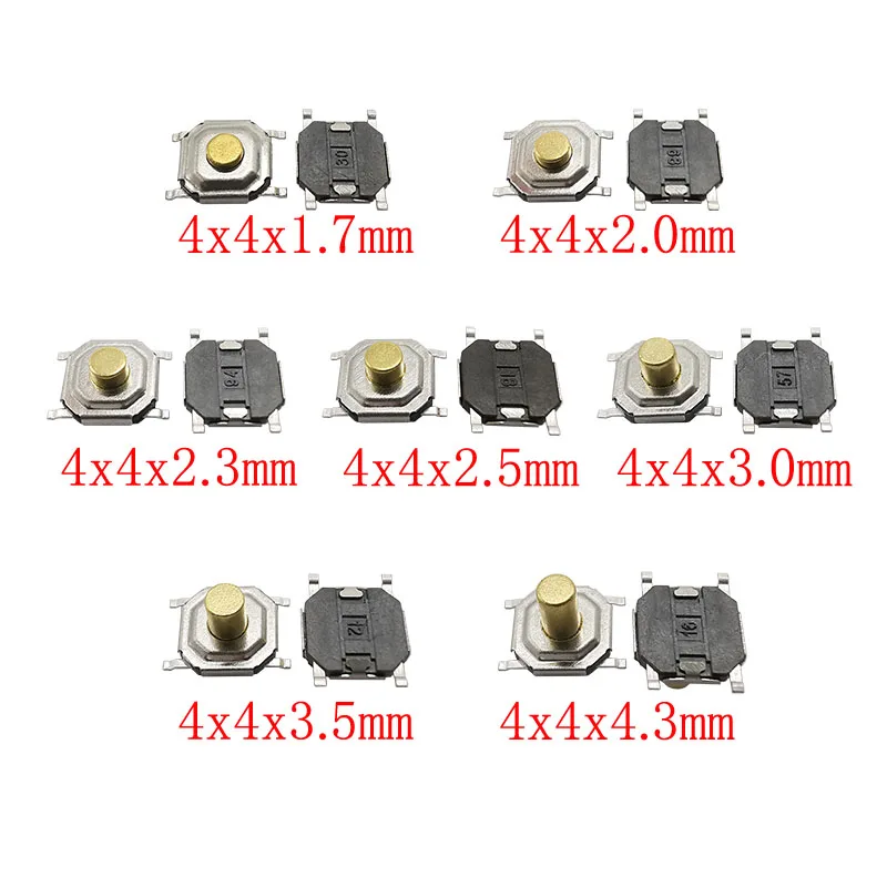 50Pcs-SMD-4x4mm-PCB-Tactile-Push-Button-Selbst-reset-Schalter-Micro ...