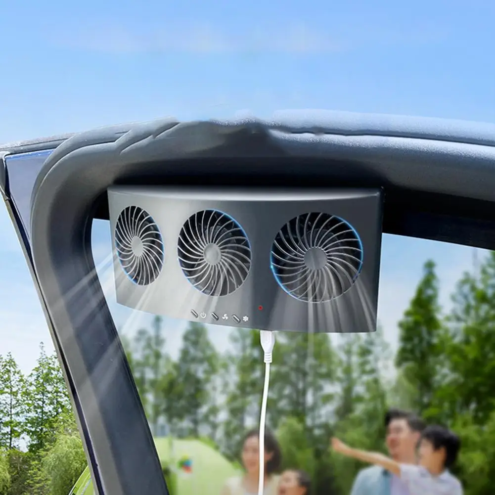 5v Car 3-Head Exhaust Fan Rapid Heat Dissipation Ventilation Fans ...