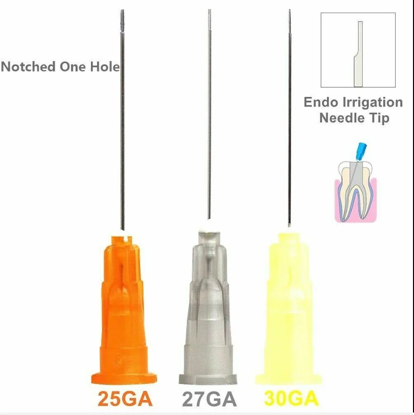 Dental Disposable Syringe Tips Endo Irrigation Needle 25/27/30G Notched ...