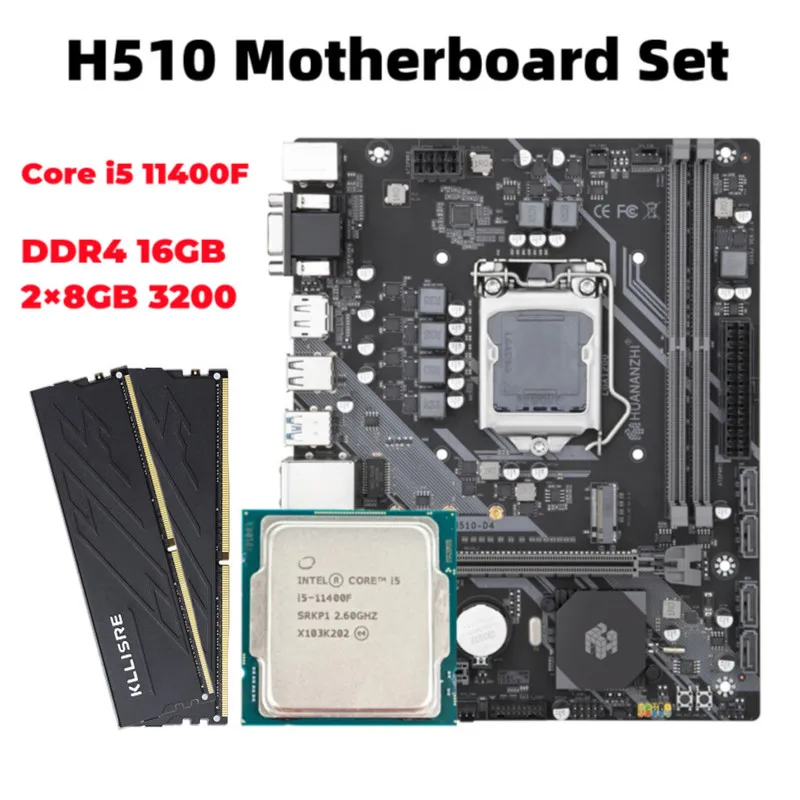 HUANANZHI-H510-Kit-Intel-Core-i5-11400F-2-8GB-16GB-Memory-DDR4-3200 ...