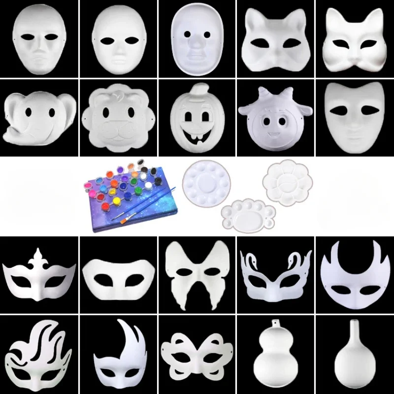 Paper-Pulp-White-Crown-Masks-Create-Artistic-Craft-From-Theater-And ...