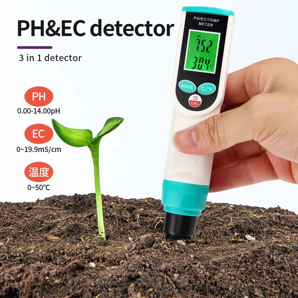 Digital-Food-PH-Meter-EC-Tester-Soli-Analyzer-High-Accuracy-Sensor-EC ...