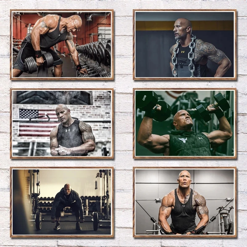Rock Dwayne Johnson Poster | Posters Bodybuilding | Canvas Home Decor ...