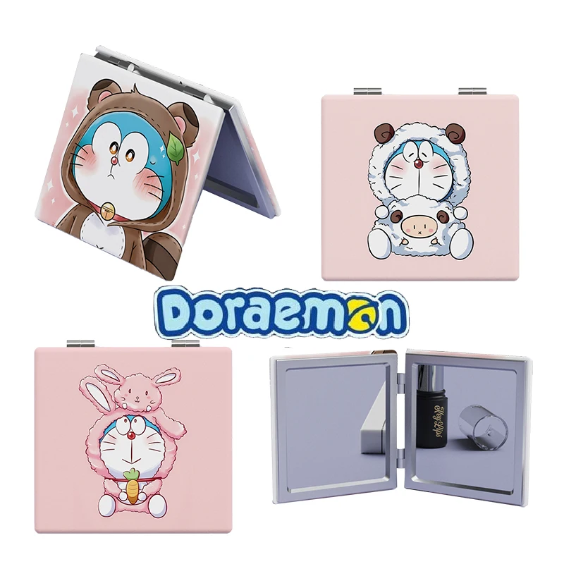 Cartoon Doraemon Mini Folding Mirrors Anime Virtual Singer Cute PU ...