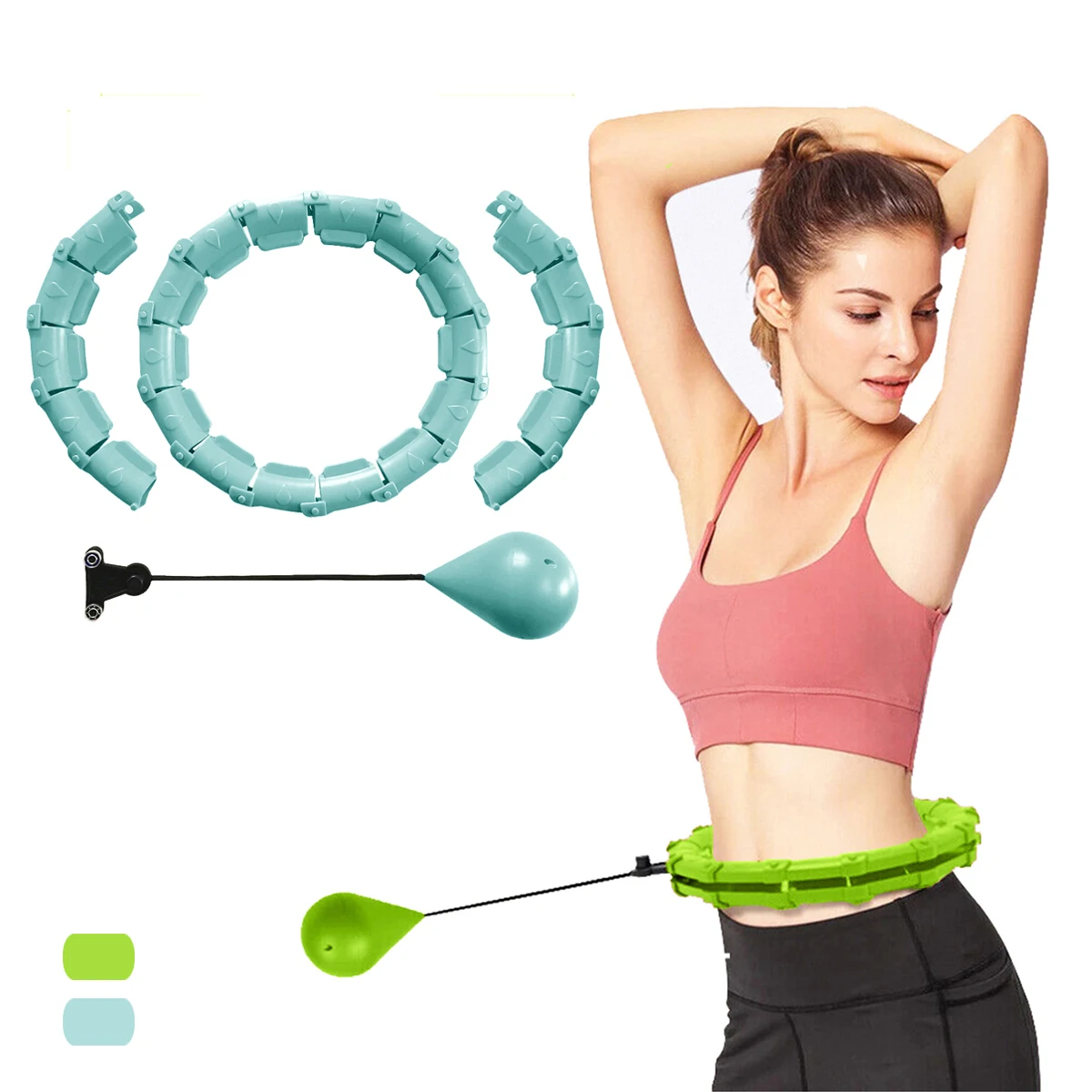 Weighted Adjustable Smart Hula Circle Sport Hoops Weight Loss Exercise ...