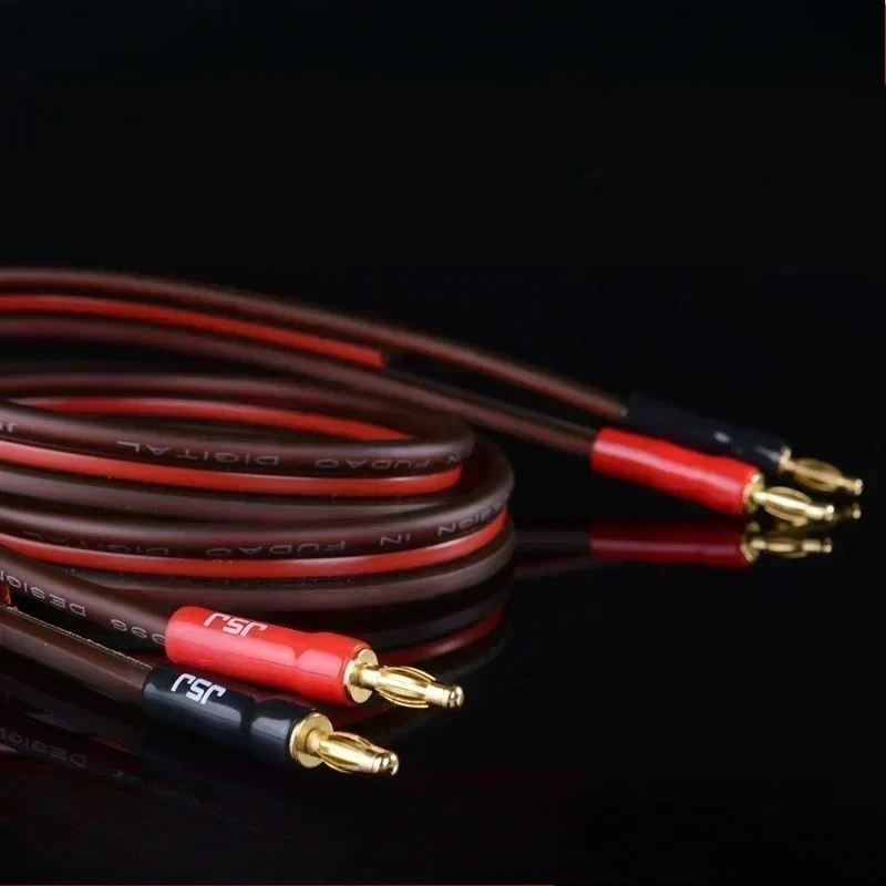 Hi-end balanced Banana Copper Speaker Audio Cable Golden Plated ...