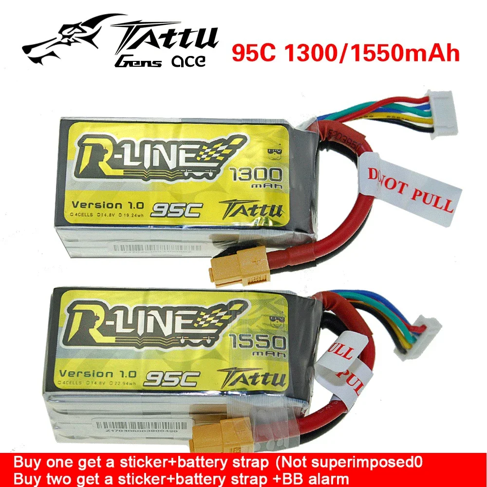 TATTU-R-line-V1-0-LiPo-Battery-4S-1300mah-1550mah-14-8V-95C-with-XT60 ...